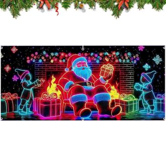 Generico Weihnachtsabdeckung f&uuml;r Garagentor, Partyzubeh&ouml;r mit LED-Lichtern, dekorativ, festlich, f&uuml;r Garagentor, Veranda-Tor, Dekoration, f&uuml;r Haus, Garten, Mau