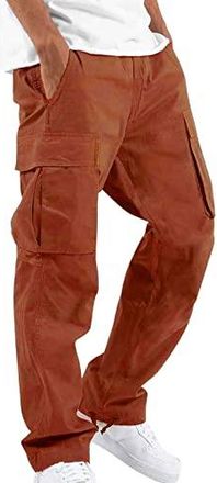 Generic Pantalon Cargo Homme Pantalons Jogging de Travail Sport Survêtement avec Poches Fonctionnelles Pants Coupe Décontractée Cordon de Serrage Grande Taill