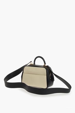 Valextra Bicolor Leather Top-Handle Bag With Feet Valextra