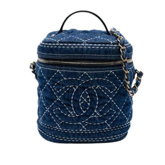 Chanel Pre-owned Quilted Denim Vanity Bag - - Pre-owned - Damen - Blau - ONE SIZE