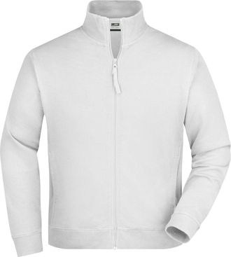 James & Nicholson Sweatjacke French Terry - Hochwertige Sweatjacke f&uuml;r Damen und Herren | Farbe: white | Gr&ouml;sse: XL