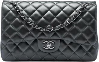 Chanel Sac bandouli&egrave;re Pre-owned Double Flap - Femme - Pre-owned - Gris - Taille: ONE Size