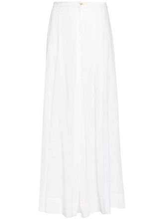Forte_Forte Hose mit weitem Bein - Wei&szlig;