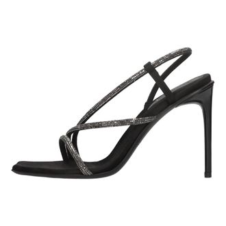 Max Mara Satin- und Strass-Sandalen - - Shoes - Damen - Schwarzk - 35 EU