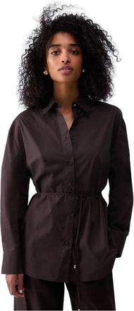 Liu Jo Femme, Blouses et Chemises, Brun, Taille: 38 FR Chemise en popeline de coton