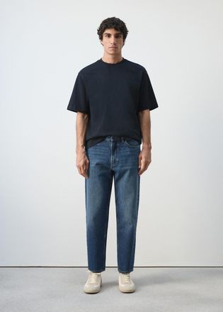 Mango T-Shirt heavy weight relaxed fit marineblau - Herren - XXL - MANGO MAN