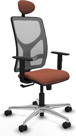 Piqueras y Crespo Schreibtischstuhl mit Armlehnen, h&ouml;henverstellbarer Lendenwirbelst&uuml;tze und festem Kopfteil, ausgestattet mit Sincro 3 Positionen und Schneideschaum, G