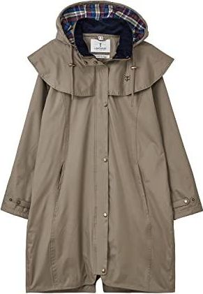 Lighthouse LightHouse Outrider Manteau de pluie 3/4 pour femme, imperméable, coupe-vent, avec capuche amovible, camel, 44
