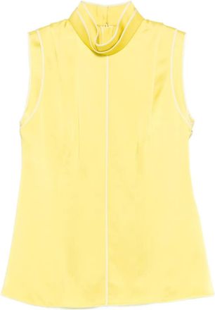 Jil Sander blouse &agrave; design sans manches - Jaune