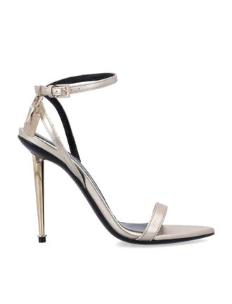 Tom Ford Sandalen - Pointed Nappa Padlock Sandal With Metal Spike Heel - Gr. 35 (EU) - in Rosa - f&uuml;r Damen