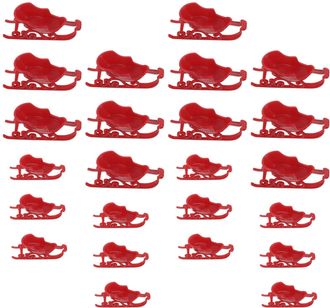 DOITOOL 24 Stück Teiliges Mini Rot Weihnachtsdeko Miniatur-schlittenfiguren für Tisch Mikro-szenen Dekorative Schlittenmodelle für Festliche Weihnachtsbaum Ra