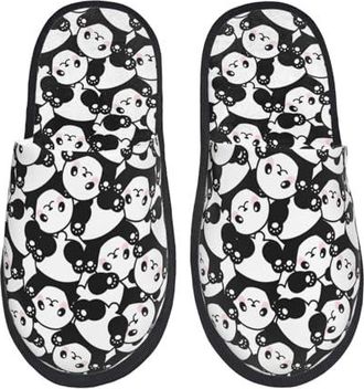 Generic Chaussons Femme Homme Panda Mignon E Maison Chaussures Doublées En Peluche Antidérapantes Pantoufles Pour Invités, Pour Intérieur Extérieur, Femmes, F