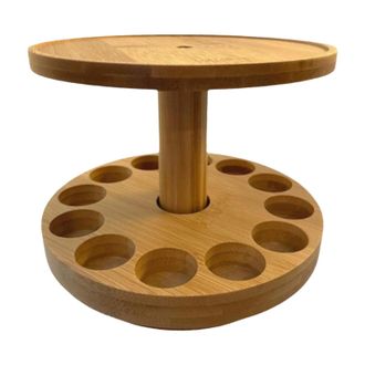 Generic &Ouml;l-Organizer - kompaktes Aufbewahrungsregal aus Holz f&uuml;r &auml;therische &Ouml;le, Flaschenanzeige auf zwei Ebenen | Dekorativ mit raumeffizienten Designkammern