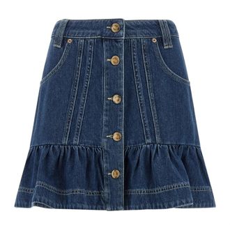 Farm Rio R&uuml;schen-Saum Minirock - - Skirts - Damen - Blau - W26