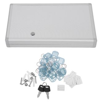 NUOBESTY Wandschl&uuml;sselschrank aus Aluminium mit Schloss f&uuml;r 48 Schl&uuml;ssel Abschlie&szlig;barer Schl&uuml;sselhalter mit Haken und Etiketten Platzsparende Schl&uuml;sselaufbewah