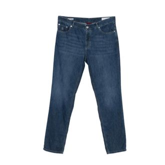 Brunello Cucinelli Homme, Jeans, Bleu, Taille: 2XL Jeans &agrave; &eacute;cusson logo