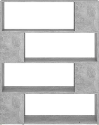 Generic Offene B&uuml;cherregale, Freistehend, Platzsparendes Aufbewahrungsregal aus Holzwerkstoff f&uuml;r B&uuml;cher, Dekoration und Medien (Betongrau)