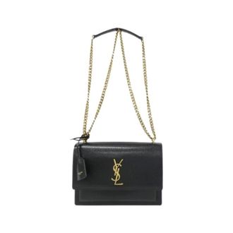 Saint Laurent Sac bandouli&egrave;re Sunset en cuir de veau Pre-owned - Femme - Pre-owned - Noir - Taille: ONE Size