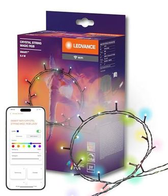 Ledvance Smarte RGB Lichterkette mit 200 MAGIC LEDs, Alexa, Google, WiFi und Smart+ App, IP44, DIY-Modus, Musik-Sync, 16 Mio. Farben, f&uuml;r Feste & Feiern, Weihn