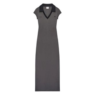 Courr&egrave;ges Femme, Robes, Gris, Taille: 36 FR Sports Polo Long Dress