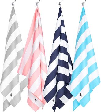 Dock & Bay Strandhandtuch - Schnell trocknende Mikrofaser, ohne Sand - Kompakt, Leicht - 100% recycelt - Inklusive Beutel - Kids - Set D (4), Large (160x90cm, 63