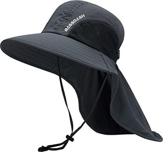 Bassdash Chapeau de Soleil Unisexe Femmes Chapeau de Soleil UPF 50+ Large Bord avec Grande Protection de la Nuque - Queue de Cheval - pour Homme et Femme