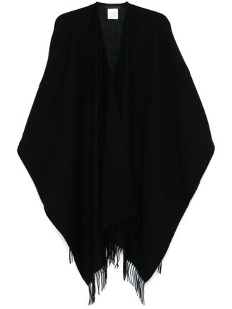 Valentino Garavani poncho en cachemire &agrave; d&eacute;tail VLogo - Noir