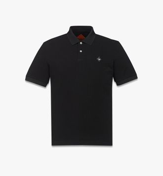 MCM Piqu&eacute;-Poloshirt mit rautenf&ouml;rmigem Aufn&auml;her