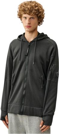 C.P. Company Diagonal Raised Fleece Zip Hooded Sweatshirt - - Sweatshirts & Hoodies - Herren - Grau - XL