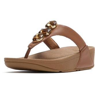 FitFlop Fitflop Lulu Ultra-Jewel Zehensteg-Polyurethan Damen Sandalen in Dunkelbraun
