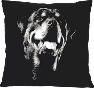 Spass Kostet Kissen mit Spruch und F&uuml;llung Dekokissen Rottweiler Motiv