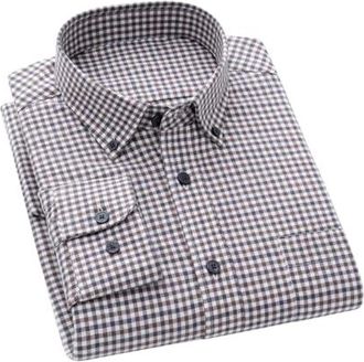 Generic Chemises pour homme, coupe ajust&eacute;e, chemise unie formelle &agrave; carreaux, haut d&eacute;contract&eacute; daffaires, 2705-4, XXL