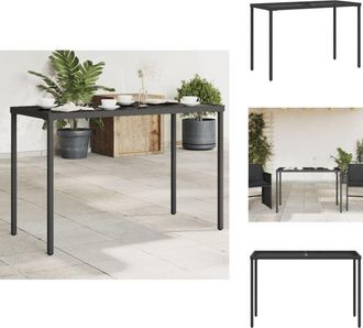 vidaXL Vidaxl - Table de jardin dessus en verre noir 115x54x74cm r&eacute;sine tress&eacute;e - Table De Jardin - Table Ext&eacute;rieure - Table Patio - Mobilier De Jardin