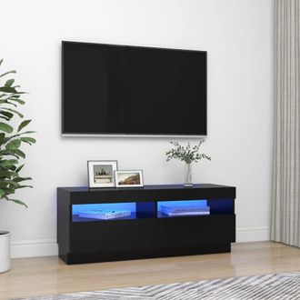 vidaXL Mobile Porta Tv Con Luci Led Nero 100x35x40 Cm - Vidaxl