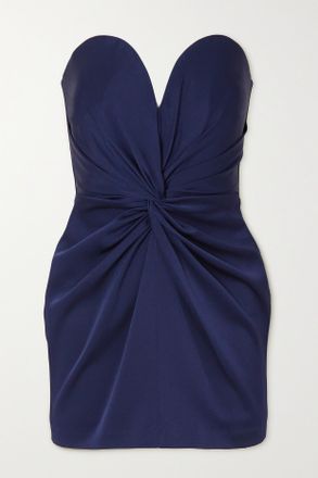 Alex Perry Mini-robe Bustier En Cr&ecirc;pe Satin&eacute; &Agrave; Torsade Kord - Bleu