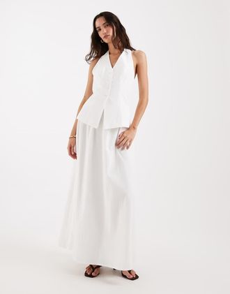 4th & Reckless Jupe longue densemble fluide en coton - Blanc