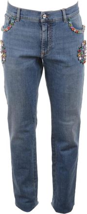 Dolce & Gabbana Homme, Jeans, Bleu, Taille: 3XL Loose Jewels Jeans