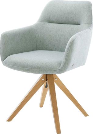 DELIFE Drehstuhl Pejo-Flex Holzgestell kantig Stripes Mint 180&deg; drehbar