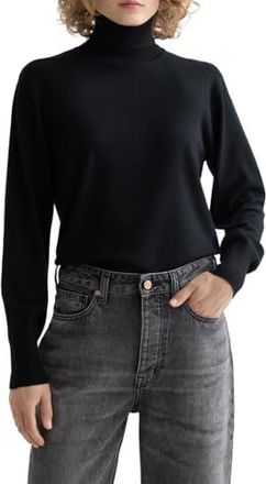 Scotch & Soda Womens Core Roll Neck Relaxed Pullover Sweater, Black, S