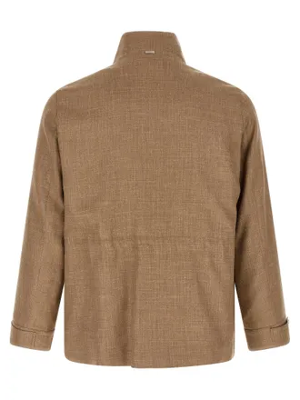 Herno Womens Beige Wool Full-Length Jacket Clothing