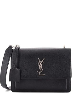 Saint Laurent Sunset Satchel Leather Medium crossbody bag - Schwarz