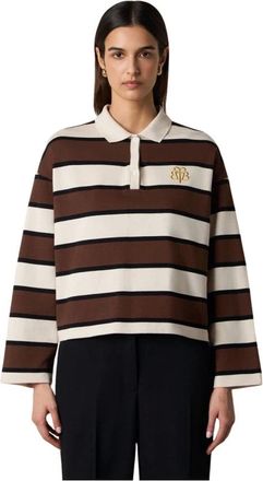 Brooks Brothers Femme, Tops, Brun, Taille: 40 FR Polo Rugby avec Logo Brod&eacute;