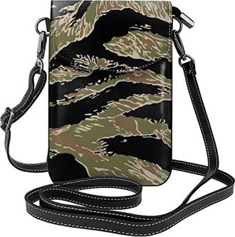 IUBBKI Tiger Stripe Camo Porte-monnaie pour téléphone portable - Petit portefeuille en cuir à bandoulière pour femme Bretelles Sac Carry Card Cosmetics