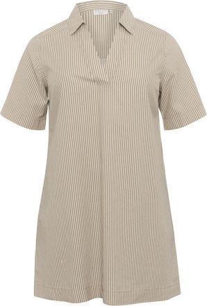 Kaffe Curve Kleid KCnana 54, Chincilla/White Stripe 54