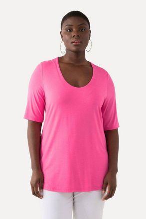 Ulla Popken T-Shirt Shirt 1/2 Arm Doublelayer
