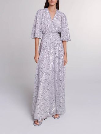 Maje Langes Pailletten-kleid - Silber - Gr&ouml;&szlig;e 34 - Maje