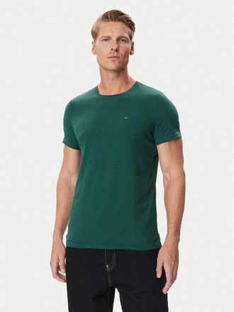 Tommy Jeans T-Shirt DM0DM04411 Dunkelgr&uuml;n Slim Fit