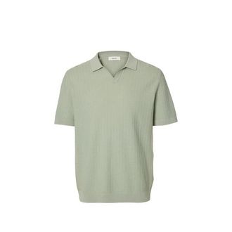 Selected Polo manches courtes en coton et lin