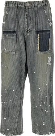 Miharayasuhiro Mihara Yasuhiro, Homme, Jeans, Bleu, Taille: M Stripe Denim Bush Pants