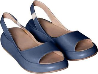 Generic Sandales rembourrées pour femme - Confort tout au long de la journée - Ultra douces et légères - Orthopédiques - Soutien de la voûte plantaire, bleu, 